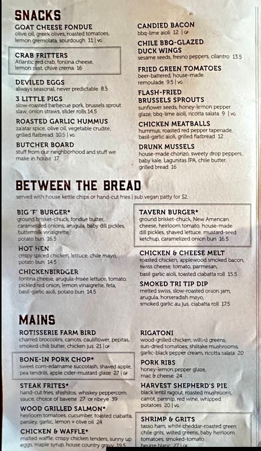 Las Colinas: Whiskey Cake Restaurant Menu – Farm-Fresh American Dining ...